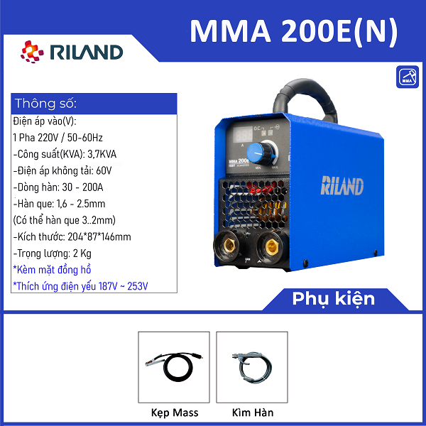 MÁY HÀN MINI RILAND MMA 200E - WANDA VIETNAM INDUSTRIAL TECHNOLOGY ...